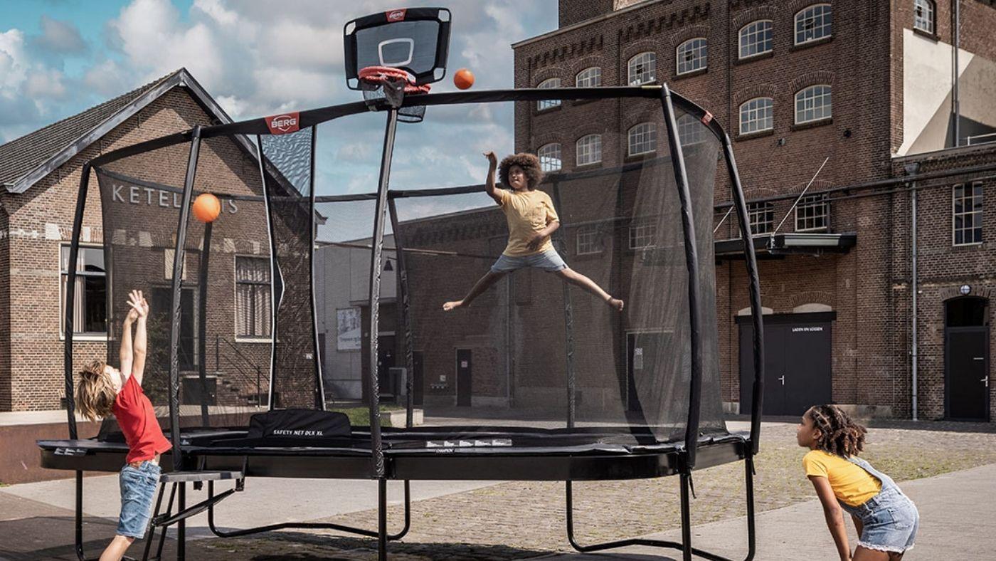 BERG TwinHoop Basketball Hoop: Cool and Fun Trampoline Accessory ...