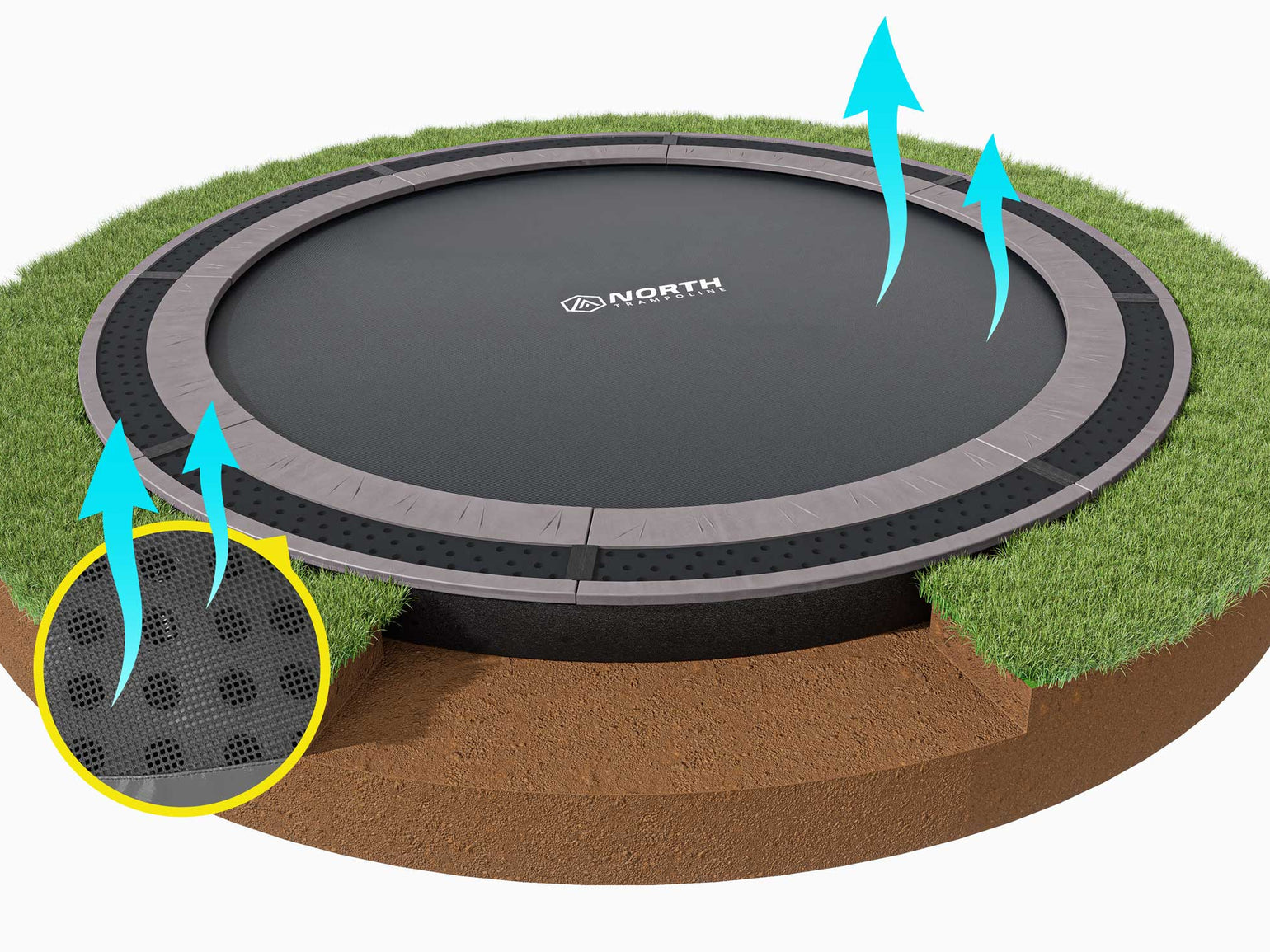 North 14′ In-Ground Trampoline | Low-Profile Design, Big Bounce – River ...