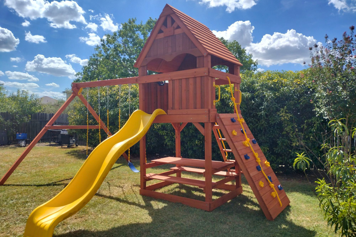 Original Fort Cabin Wooden Swing Set | Backyard Playset San Antonio TX ...